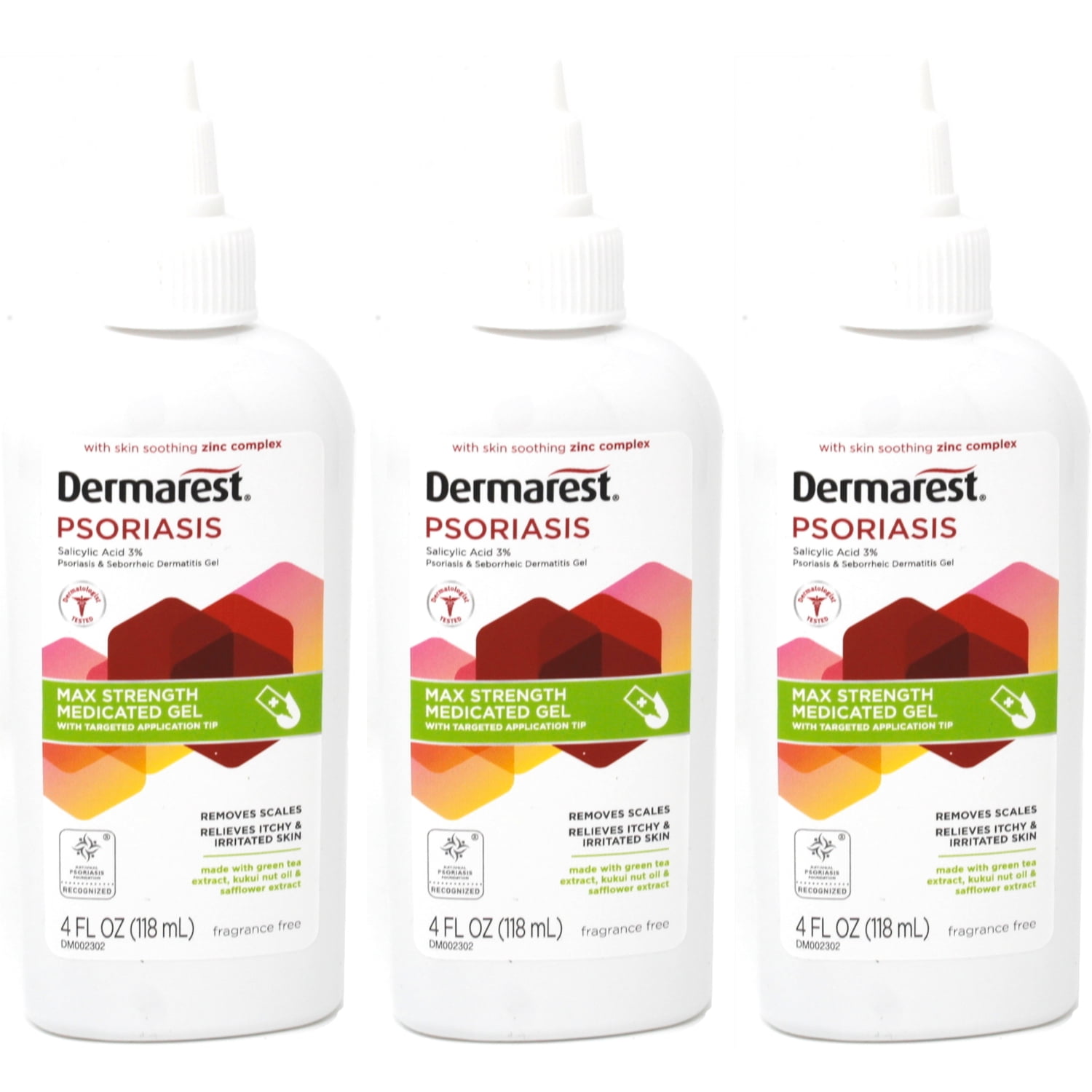 3 Pack Dermarest Psoriasis Max Strength Medicated Gel, 4 Fluid Ounces ...