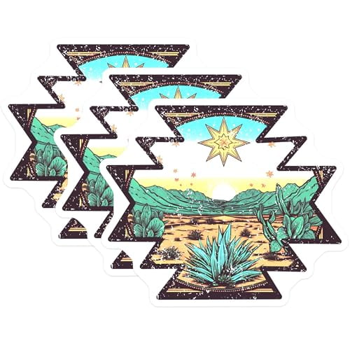 (3 Pack) Desert Landscape Decals - Southwest Cactus - Sunrise Decals ...