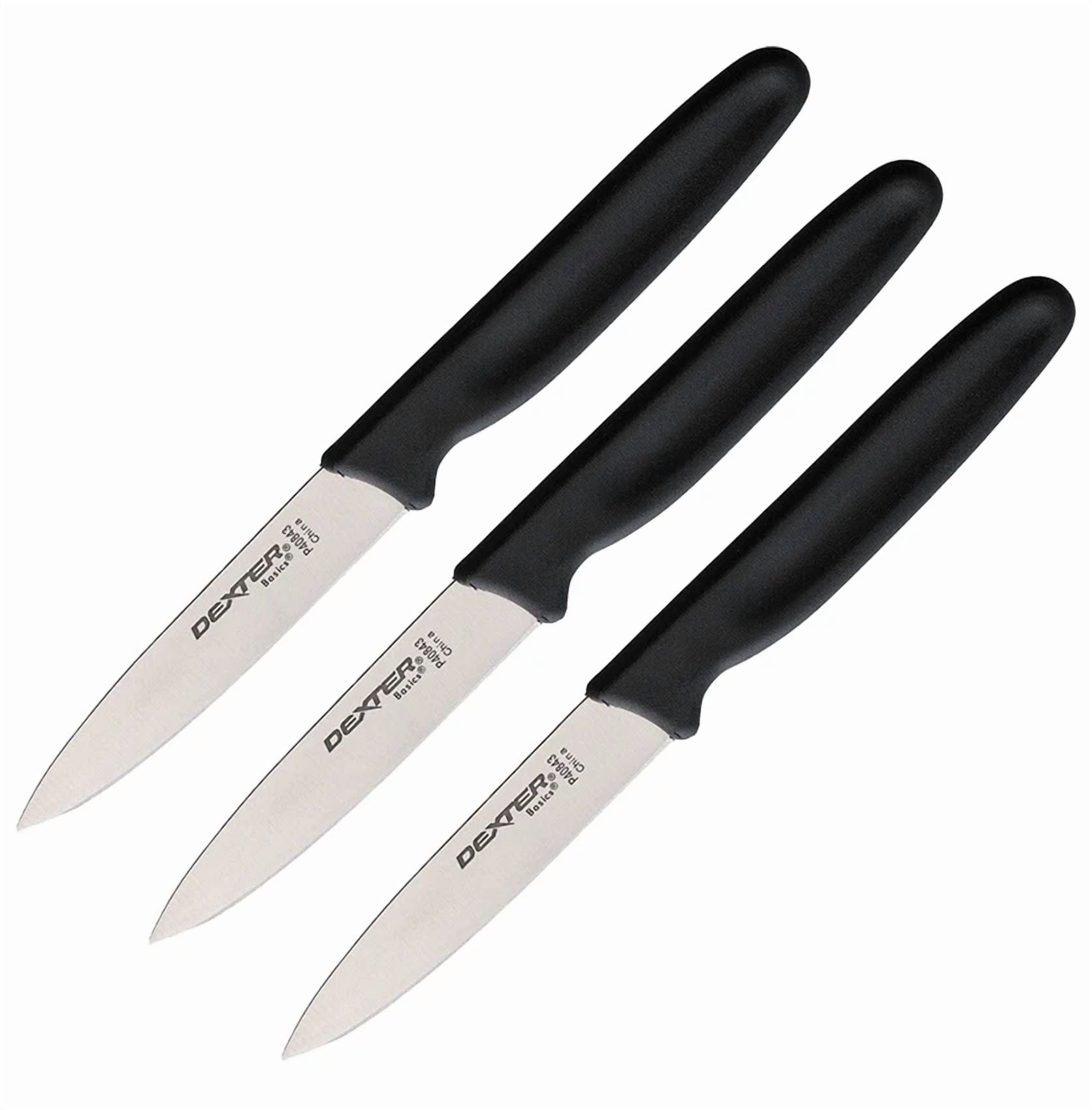 3 Pack Dexter Kitchen Paring Knife 3.5" Stainless Steel Blade Synthetic ...