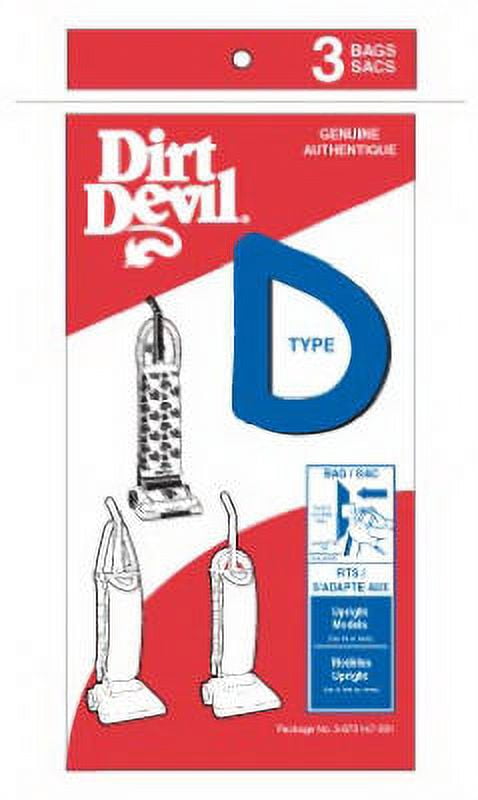 3 Pack Dirt Devil Style "D" Upright Vacuum Paper Bag, Each - Walmart.com