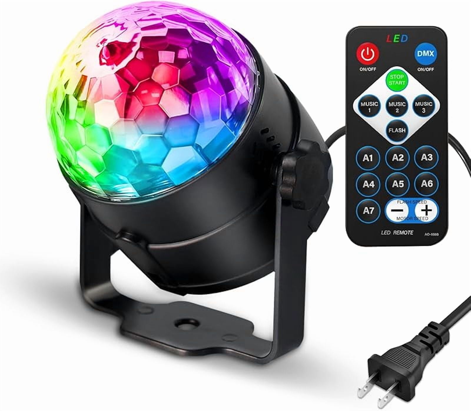 [3-Pack] Disco Ball DJ Party Lights Sound Activated with Remote Control ...