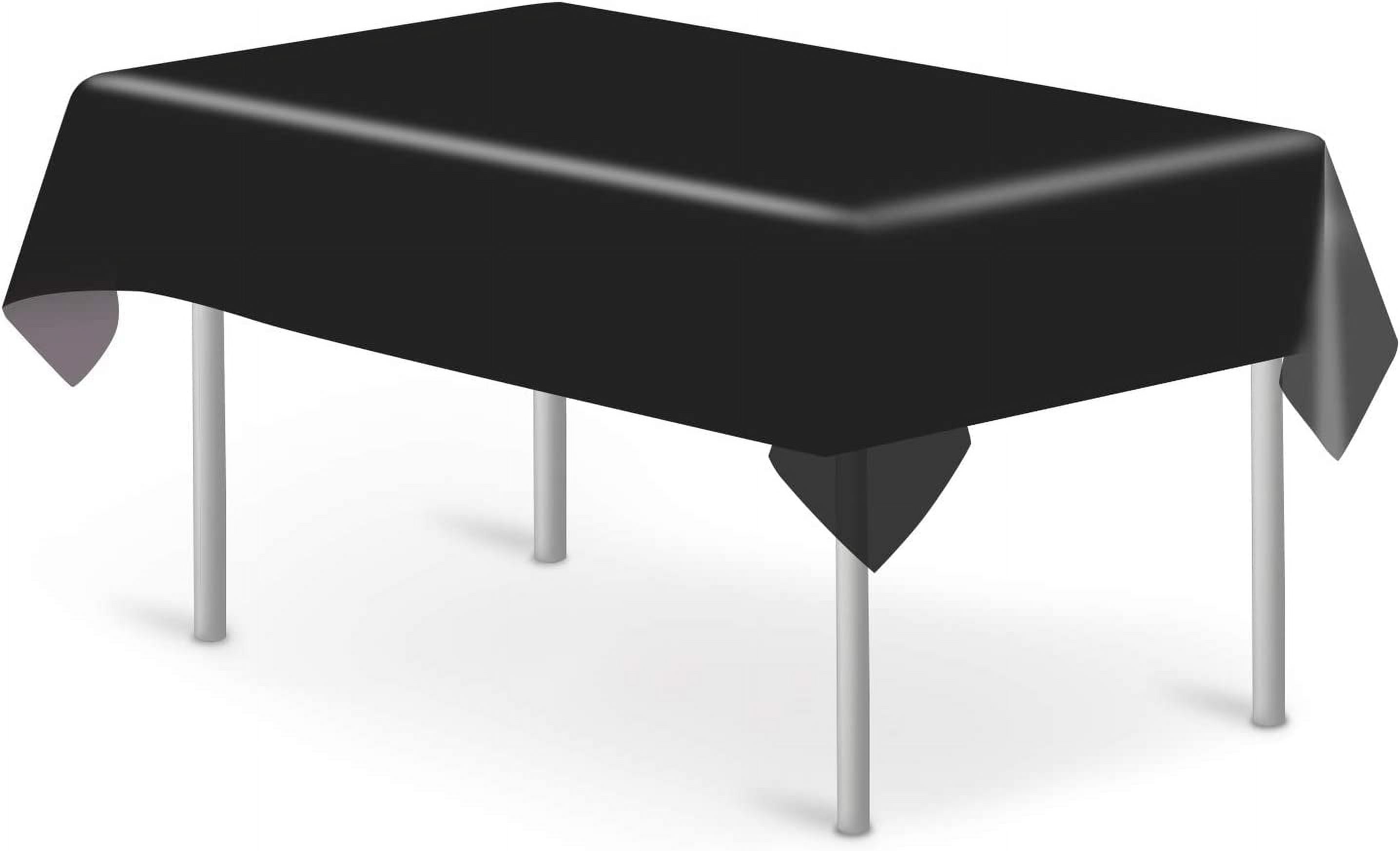 3 Pack Disposable Black Plastic Tablecloths . 54" x 108" Plastic Dining ...