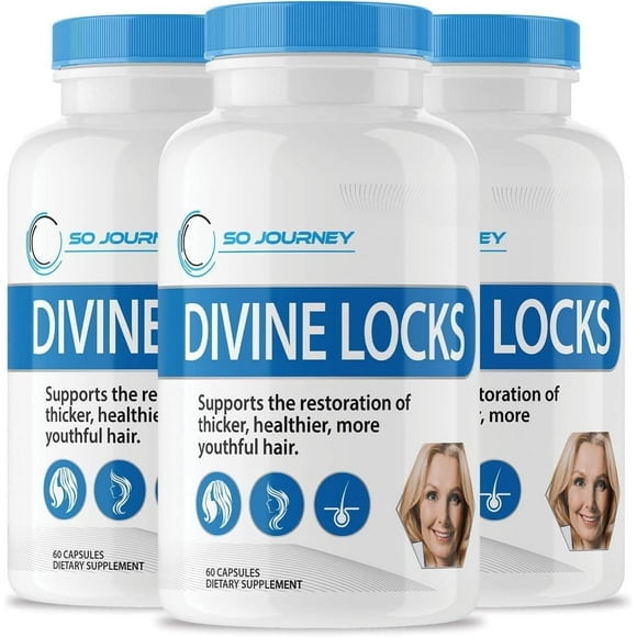 3 Pack Divine Locks Supplement Complex Hair Vitamins 180 Capsules ...
