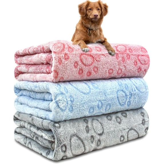 3 Pack Dog Blankets for Small Dogs, 23''x16'' Washable Dog Blanket ...