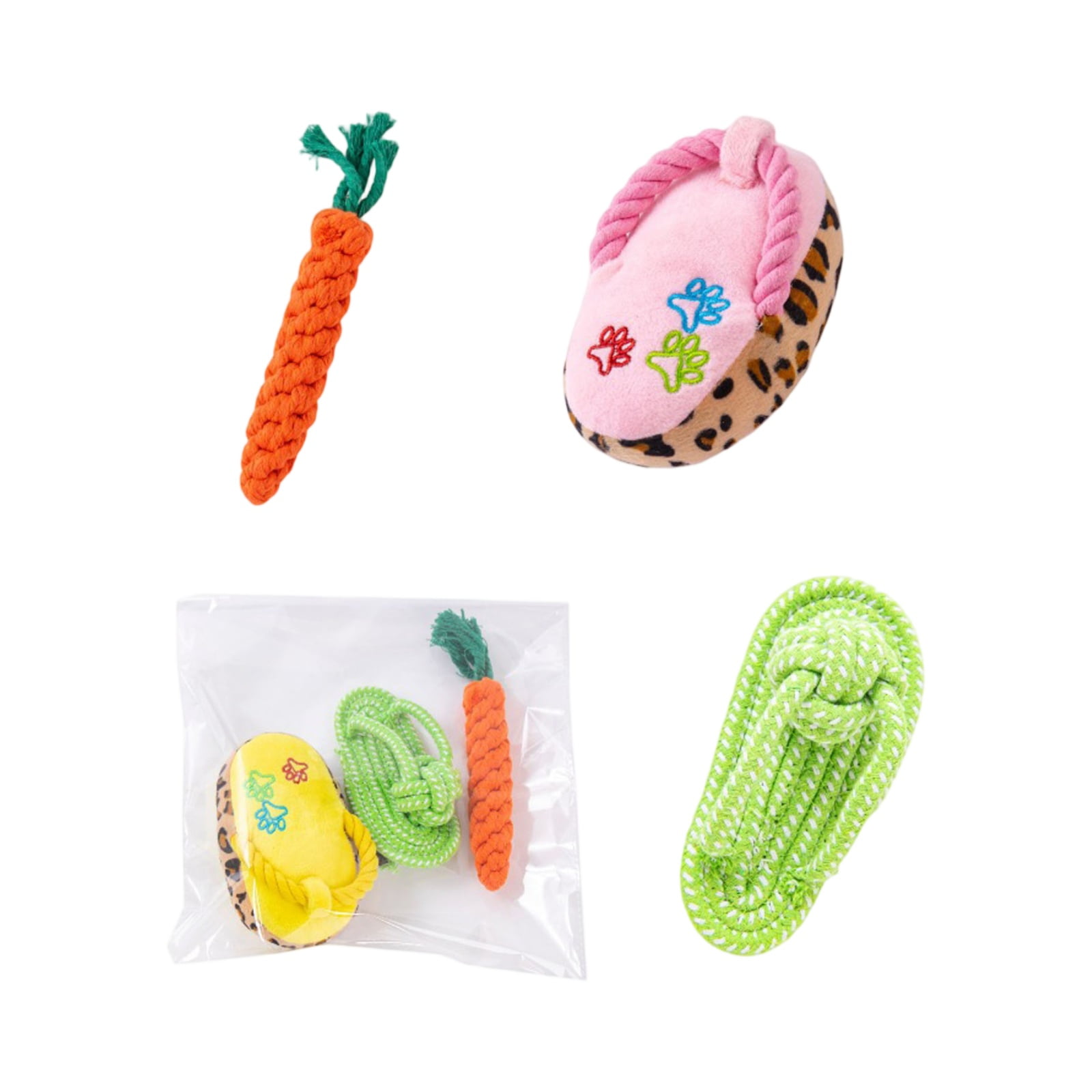 3-Pack Dog Chew Toys Set, Soft Rubber Interactive Training Toys for ...