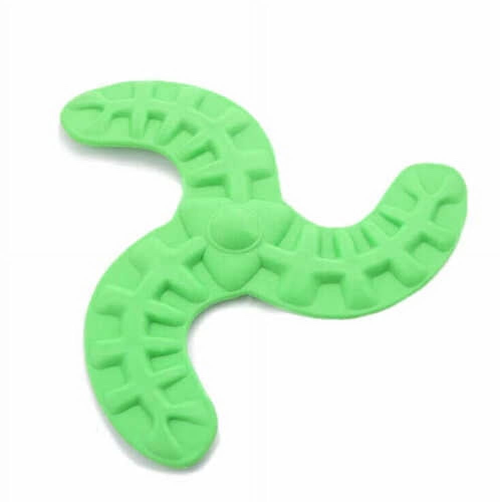 3 Pack Dog Fetch Toy Medium Boomerang Flying Rubber Disc - Green ...