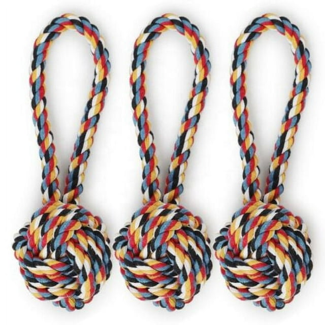 3 Pack Dog Rope Toys Braided Rope Chew Play for Aggressive Chewers Fun ...