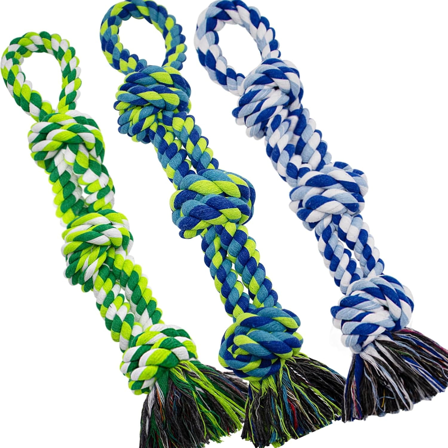 3 Pack Dog Rope Toys for Large and Medium Aggressive Chewers, Nearly ...