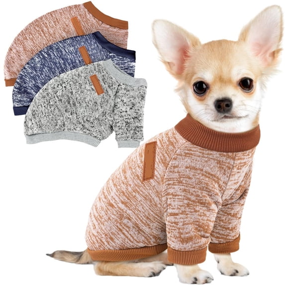 3 Pack Dog Sweaters for Small Dogs Girl Boy Winter Fleece Clothes Warm ...