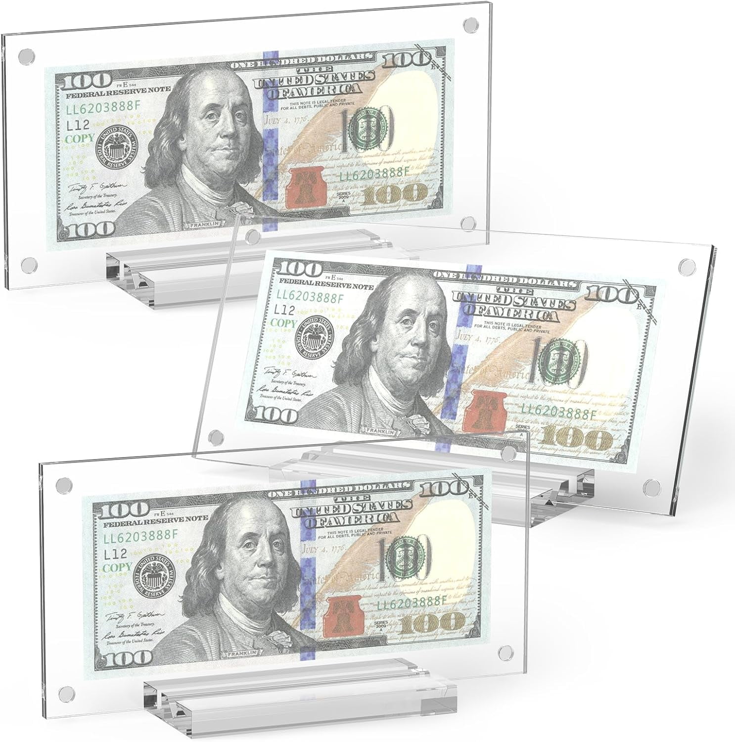 3 Pack Dollar Bill Frame, Money Frame Dollar Bill Case Display Acrylic ...