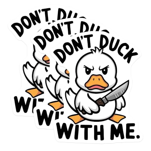(3 Pack) Don't Duck with Me Decals - Angry Duck Sticker - Funny Laptop ...