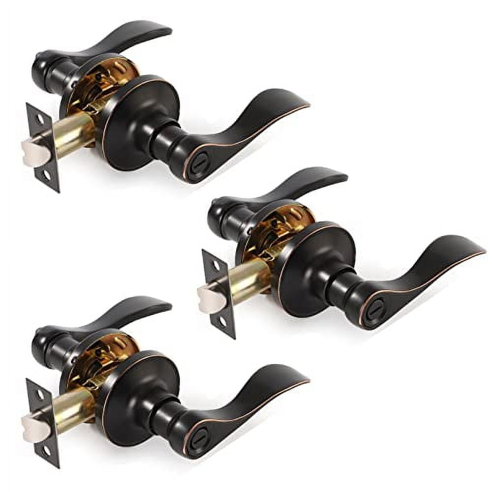 3 Pack Door Handles Interior Door Knobs, Oil Rubbed Bronze Door Levers ...