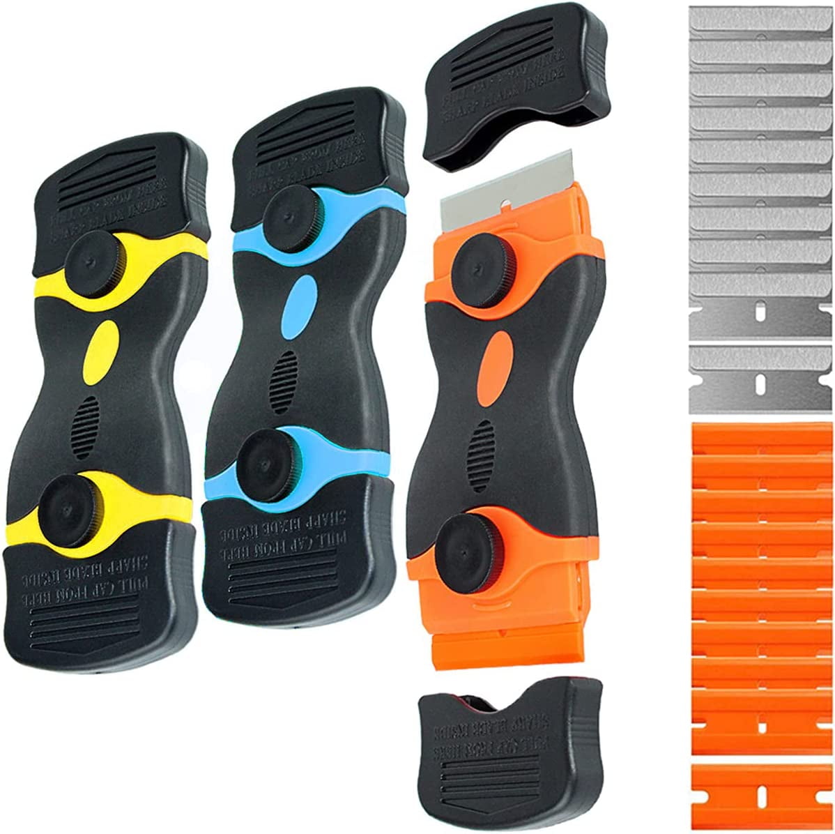 3 Pack Double Edge Razor Blade Scraper Set with 20 Pcs Replacement ...