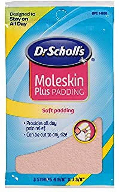 Dr. Scholl's, Moleskin Plus Padding, 4 5/8 x 3 3/8 Inch, 3 Pack ...