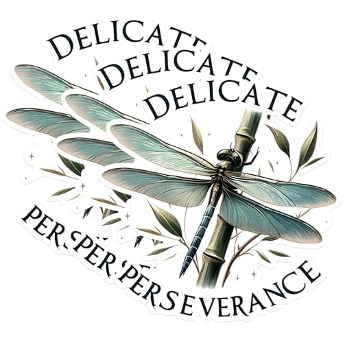 (3 Pack) Dragonfly Decals - Delicate Perseverance - Laptop Decals - 3 ...