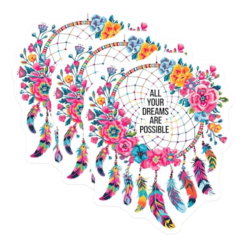 (3 Pack) Dream Catcher Decals - Floral Decal - Motivational Decals - 3 ...