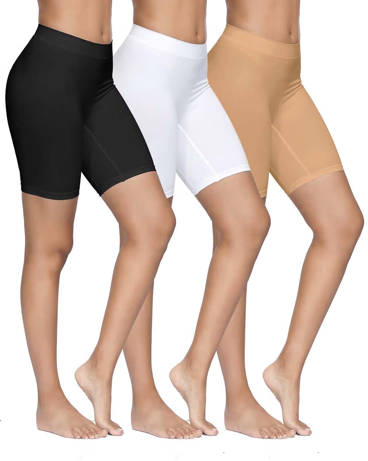 3 Pack Under Dress Shorts,Women's High Waisted Biker Shorts,Seamless ...