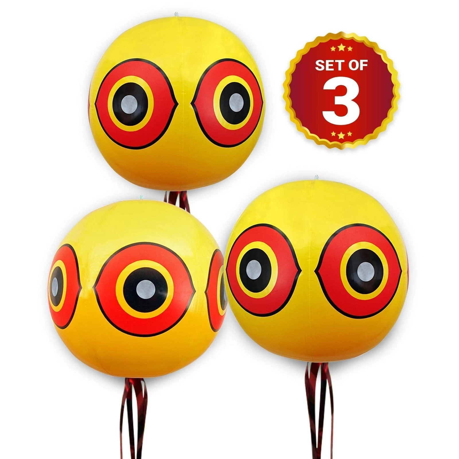 3 Pack Duck Deterrent, Bird Repellent Balloons with Reflective Predator ...