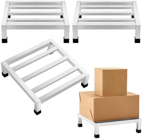 3 Pack Dunnage Rack 13.8" Long x 13.8" Wide, 3.9" Height Stainless ...