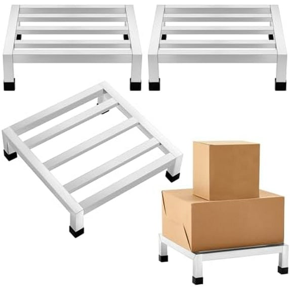3 Pack Dunnage Rack 13.8" Long x 13.8" Wide, 3.9" Height Stainless ...