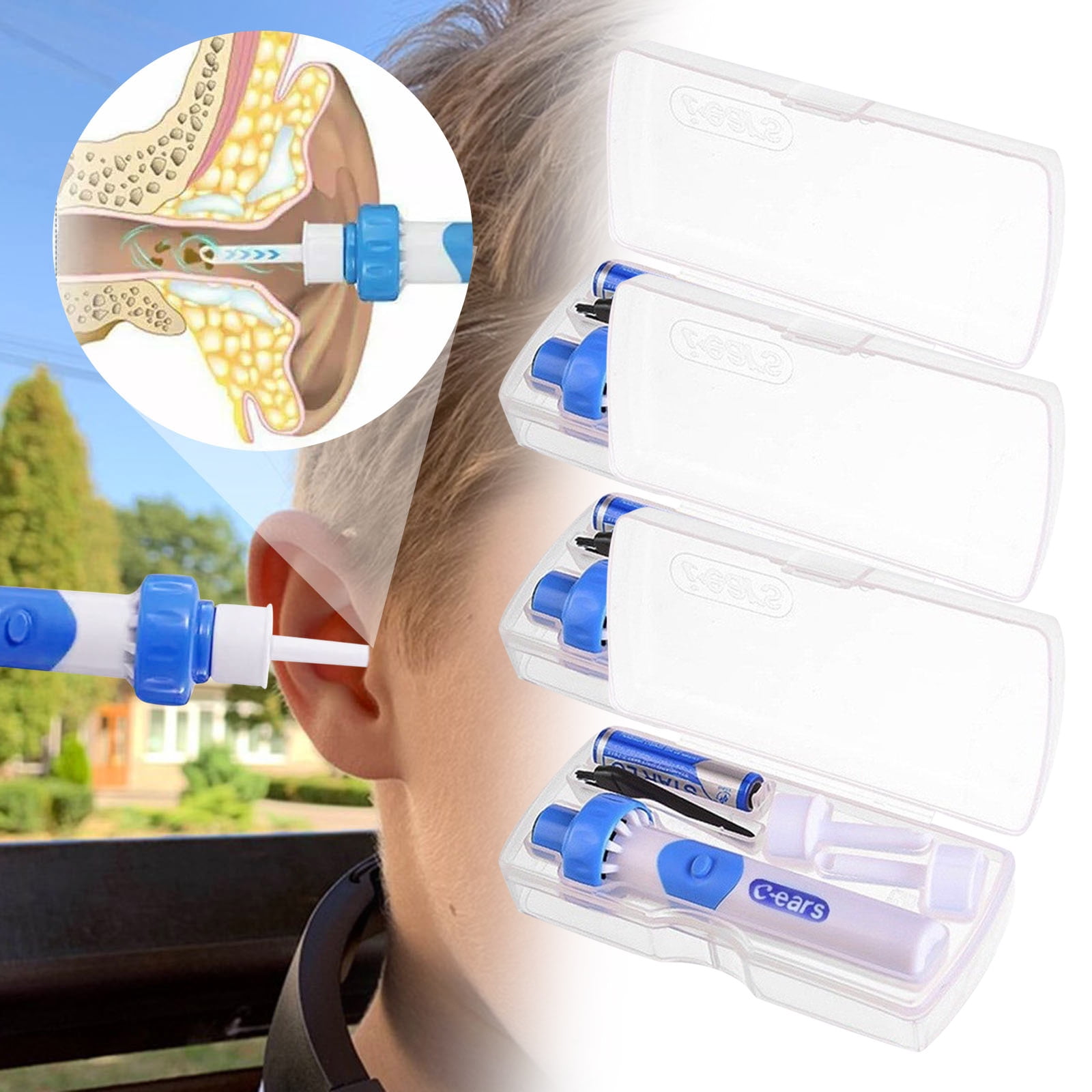 3 Pack Ear Wax Removal Tool Vacuum Ear Cleaner Suction Cordless Gentle ...
