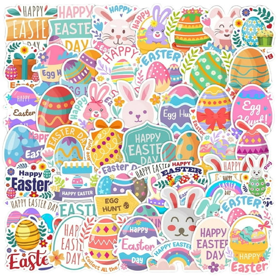 3 Pack Easter Holographic Stickers, 150PCS Sparkly Cute Easter Egg ...