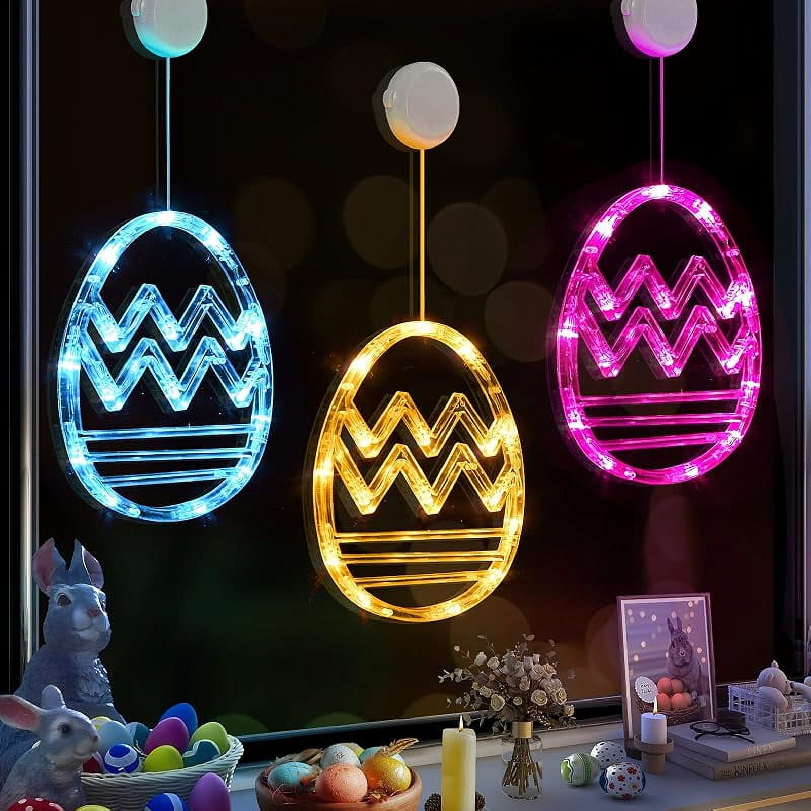 3 Pack Easter Window Lights, Easter Chick, Truck, Tulips Battery ...