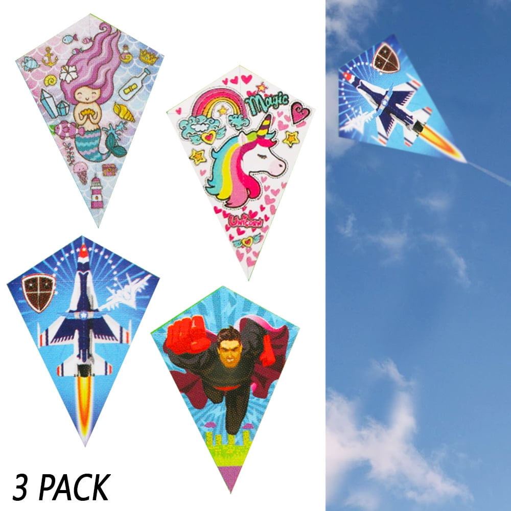 3 Pack Easy Flyer Diamond Kite Fun Kids Beach Park Outdoor Games ...