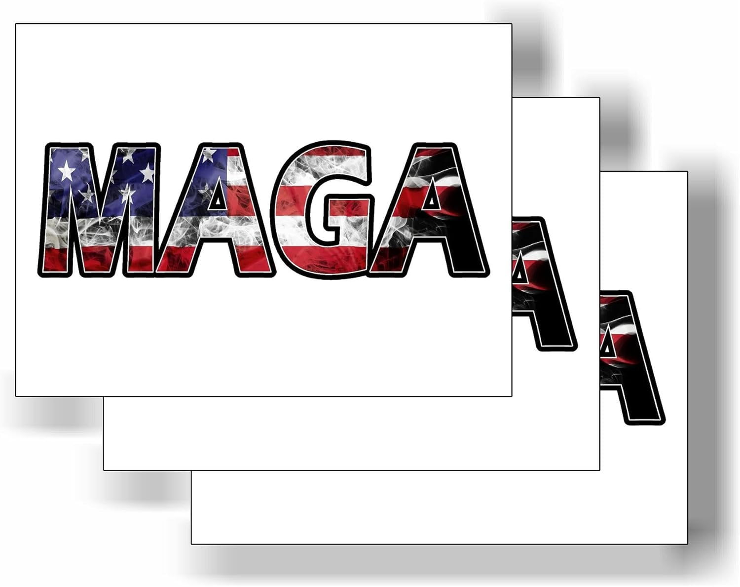 3 Pack Eco Trump MAGA Distressed Flag Bumper Magnet 4 in x 3 in ...