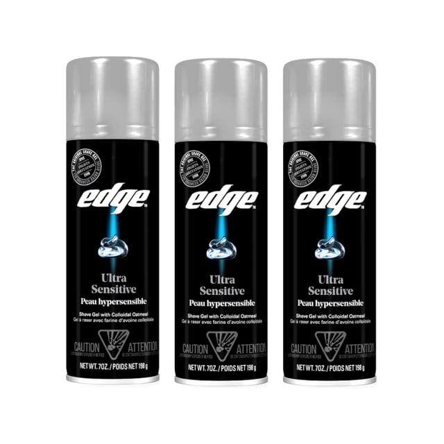 Edge Ultra Sensitive Shave Gel, Fragrance Free, Skin Foam, Extra ...