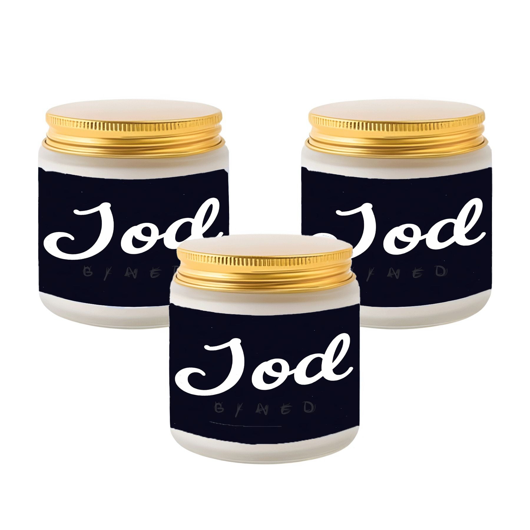 3 Pack Elegant Scented Soy Wax Candles - Stylish Dark Label with Gold ...