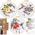 3 Pack Embroidery Kit for Beginners, Sewing Cross Stitch Starter Set ...