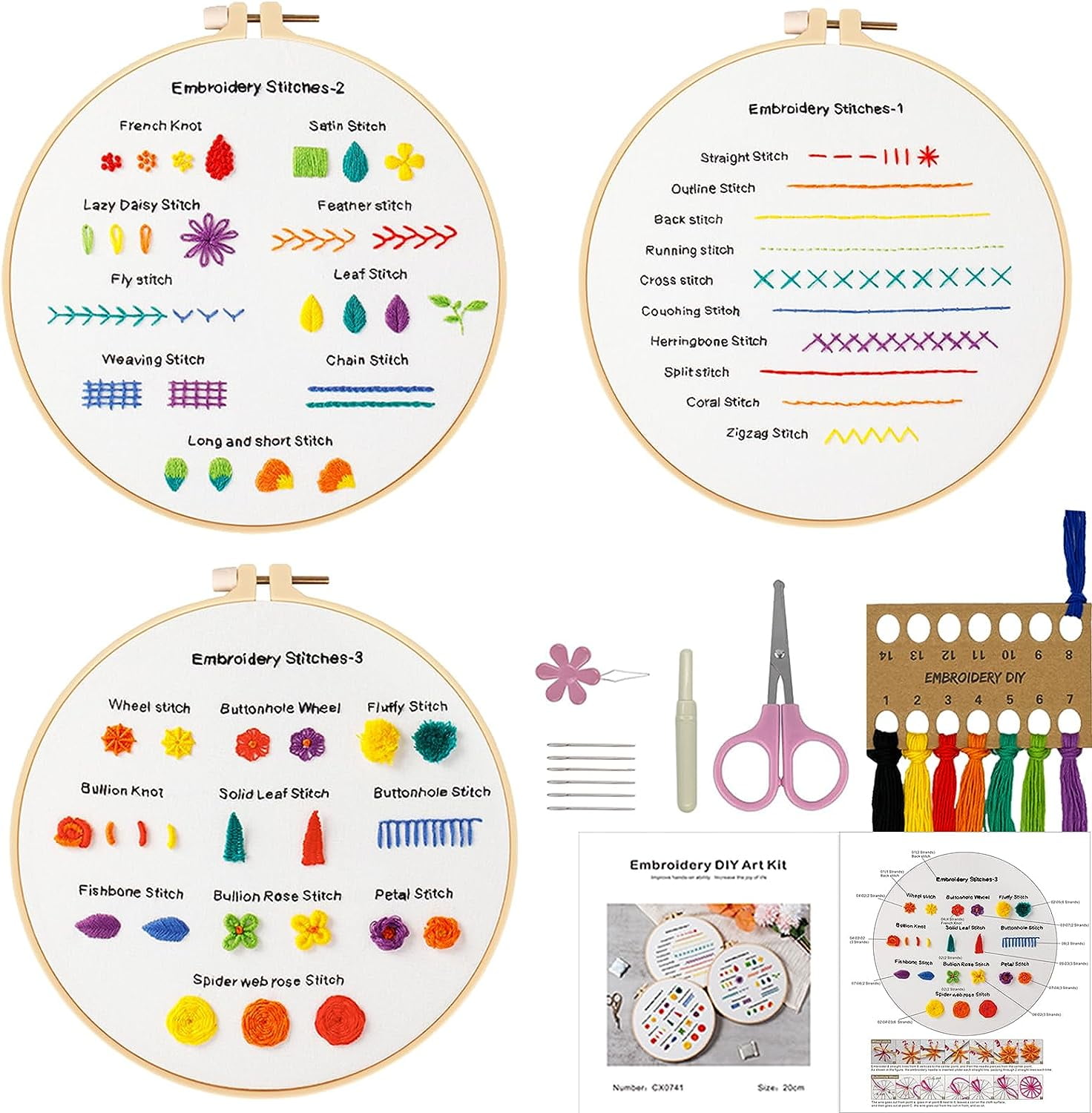 Customer reviews for 3 Pack Embroidery Stitches Practice Kit for Adults ...