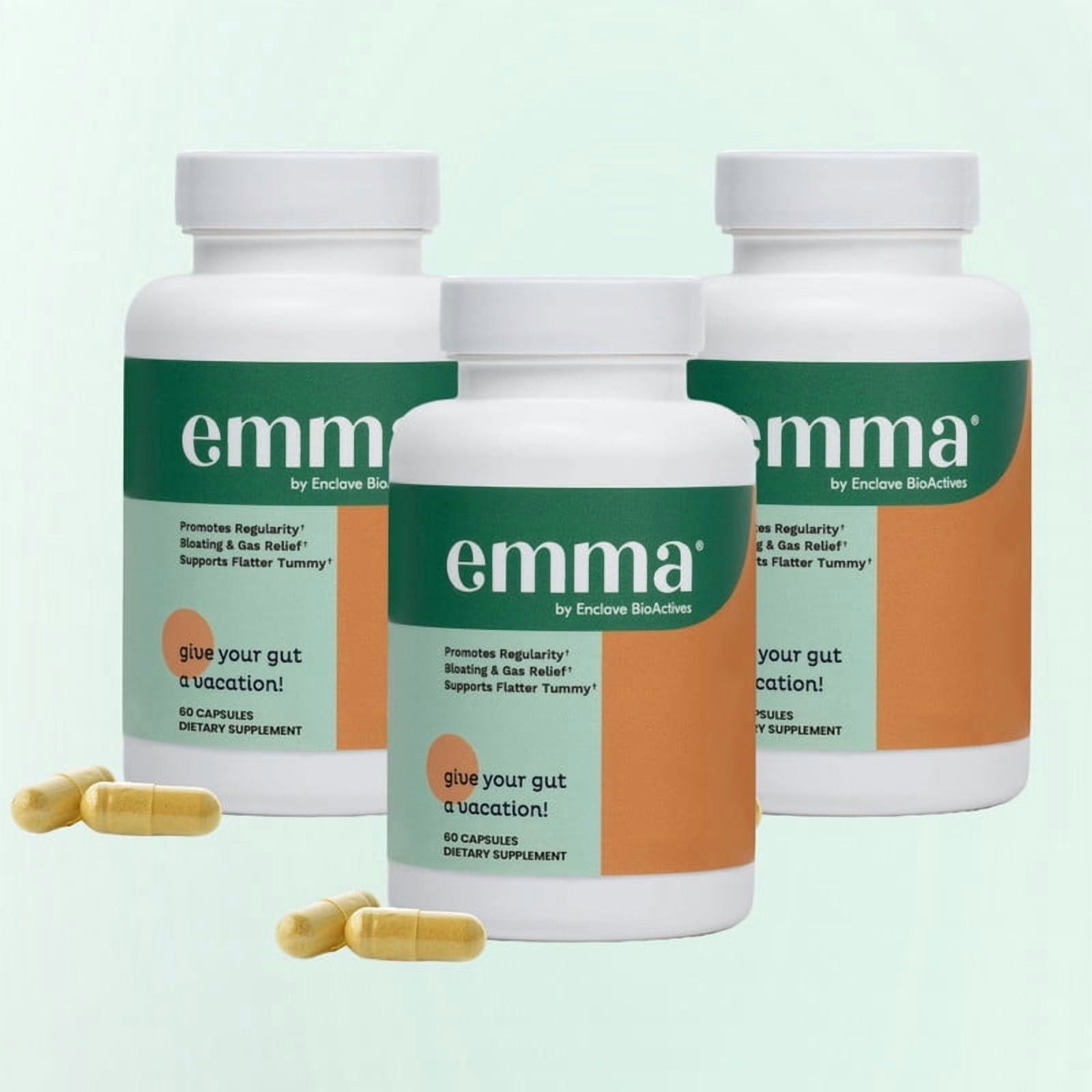 3 Pack Emma Daily Digestive Supplement Capsules for Gut Health - 60 Capsules - Walmart.com