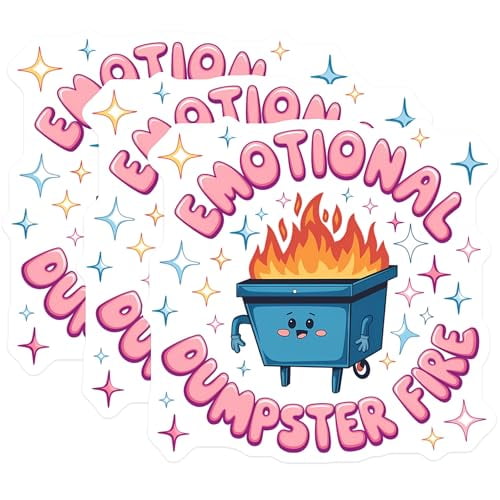 (3 Pack) Emotional Dumpster Fire Decals - Funny Meme - Trendy Laptop ...