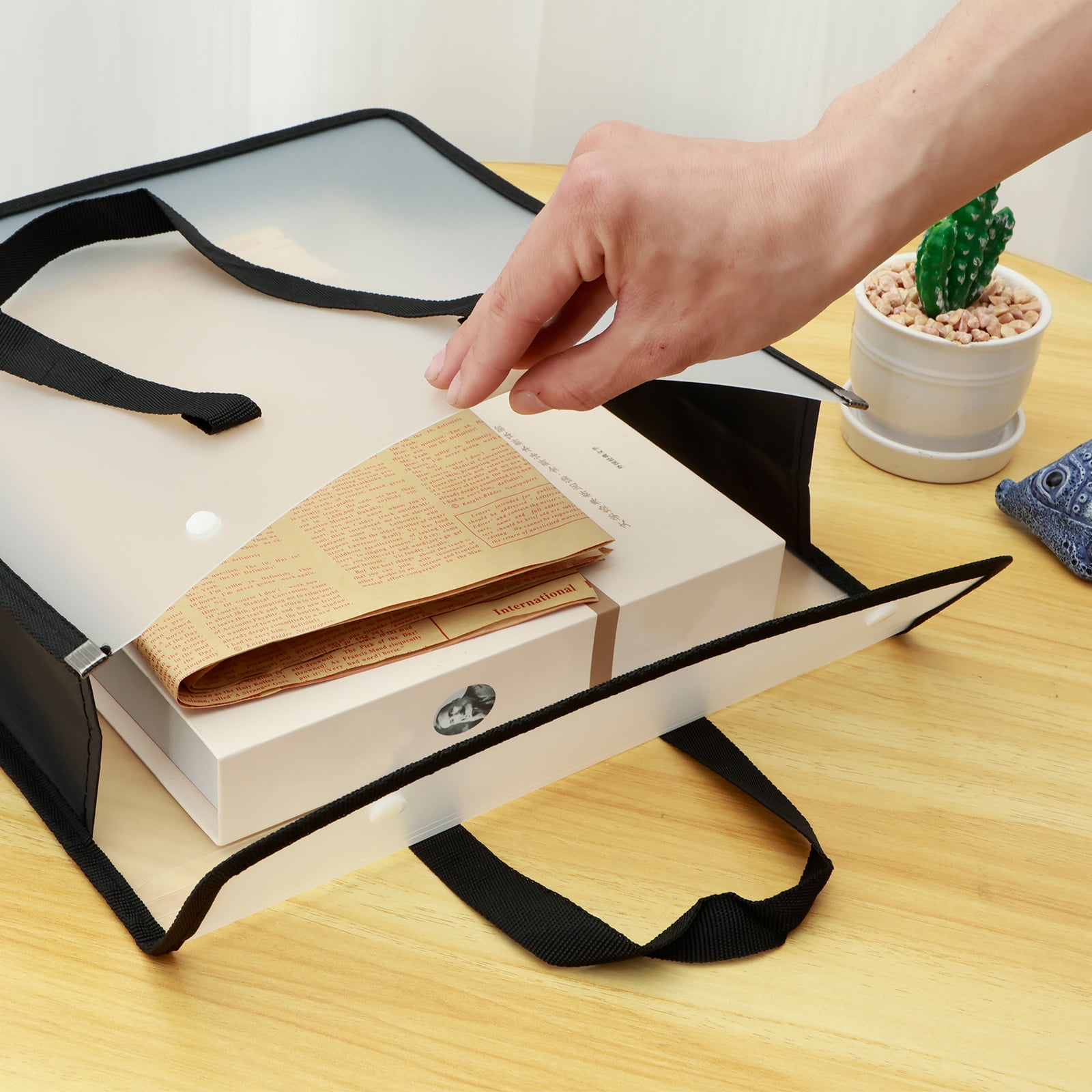 3 Pack Expandable Scrapbook Paper Storage Organizer Black Paper Folio ...