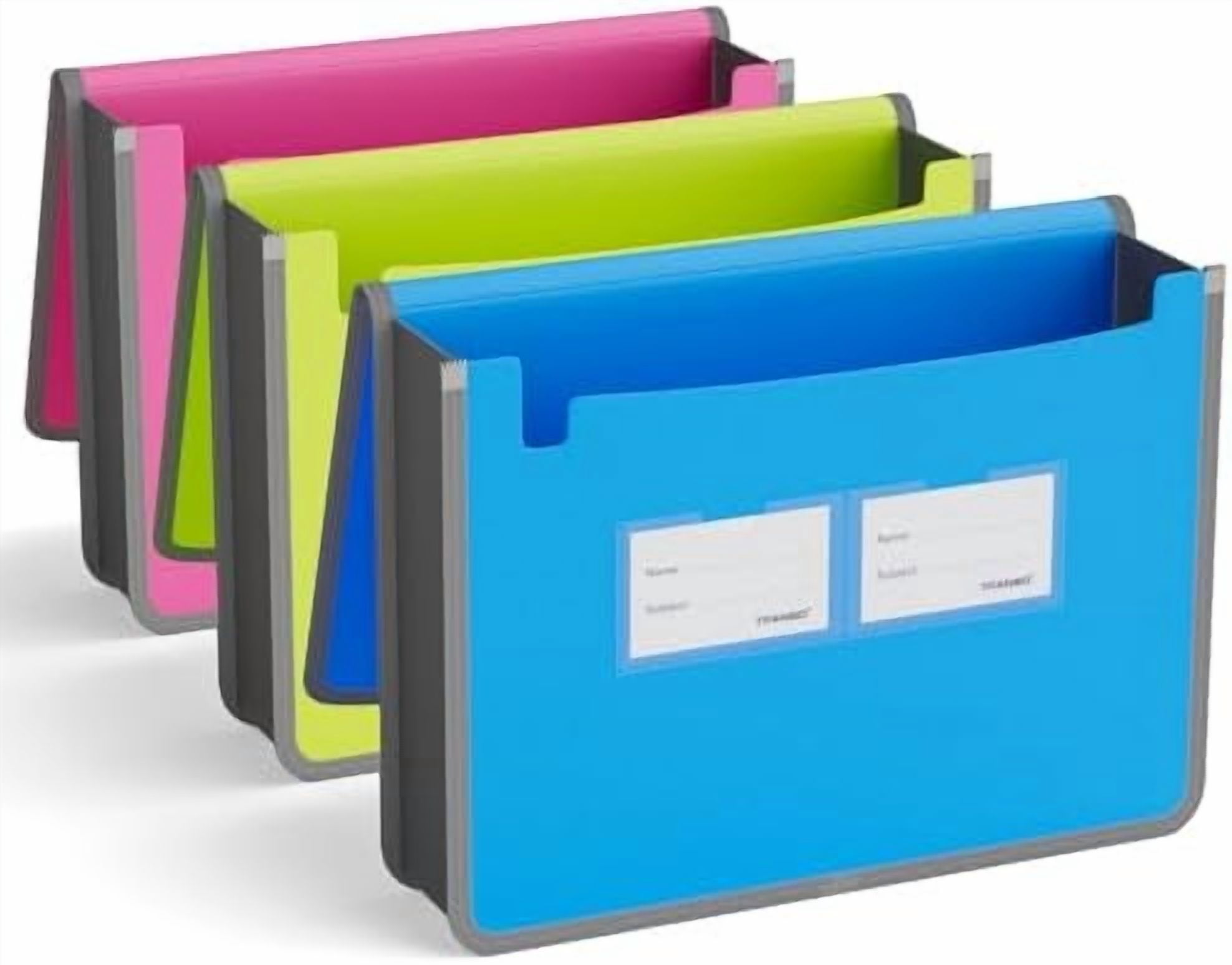 3 Pack Expanding File Folder Organizer Poly Pockets A4/Letter Size ...