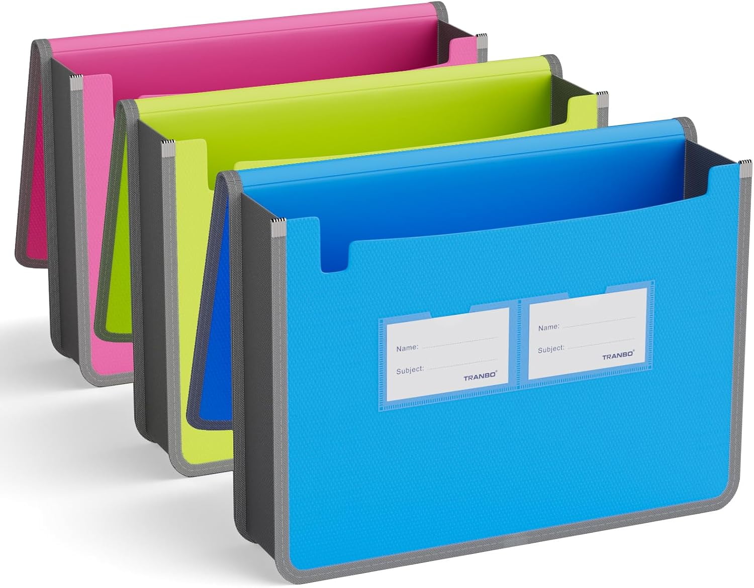 3 Pack Expanding File Folder Organizer Poly Pockets A4/Letter Size ...