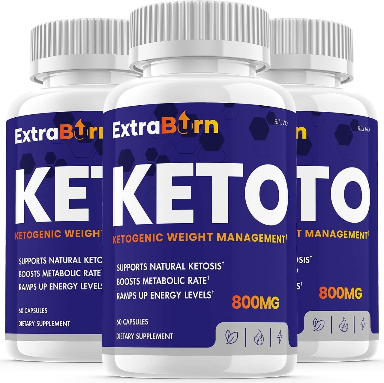 3 Pack Extra Burn Keto Pills, Advanced Ketogenic Formula 180 Capsules ...