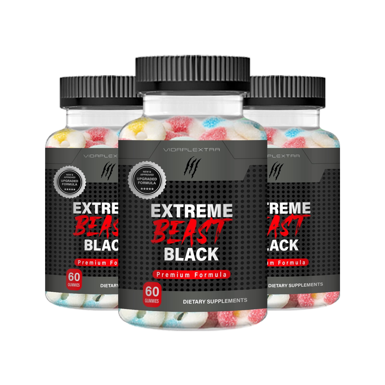 (3 Pack) Extreme Beast Black - Extreme Beast Black Male Gummies ...