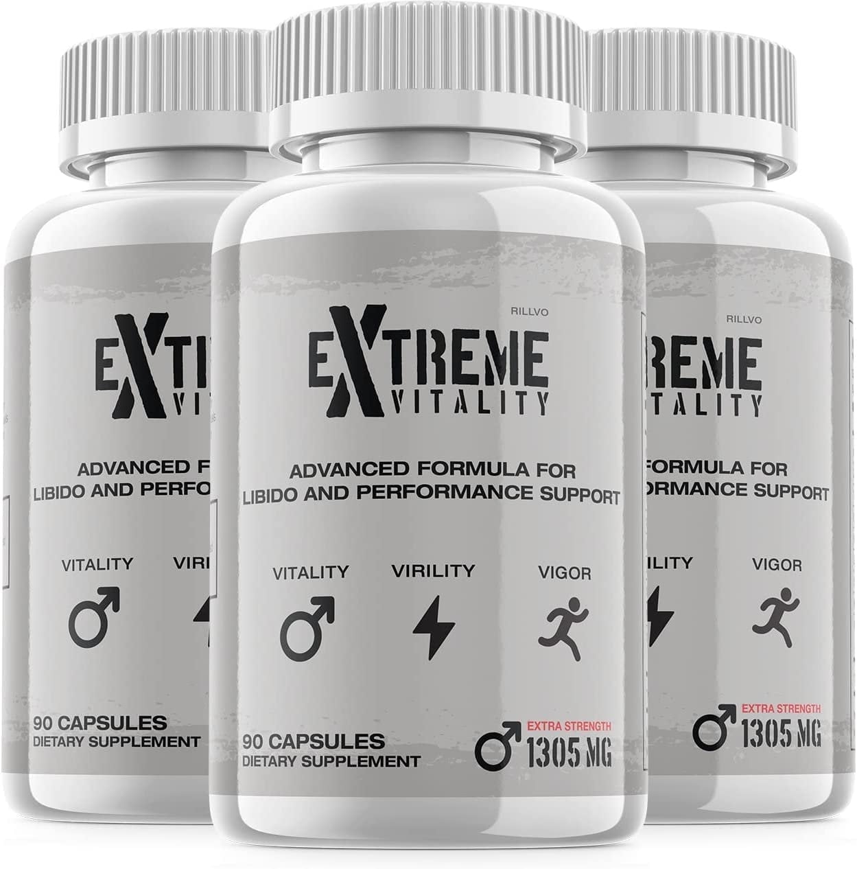 3 Pack Extreme Vitality Advanced Formula Performance Support Capsules ...