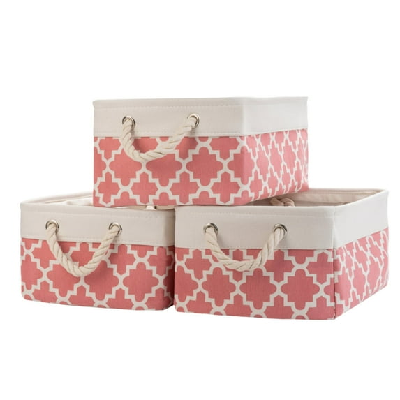 3 Pack Fabric Storage Bins Large Storage Basket Organizing with Metal ...
