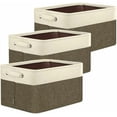 3 Pack Fabric Storage Bins for Shelves, Linen Storage Baskets for ...