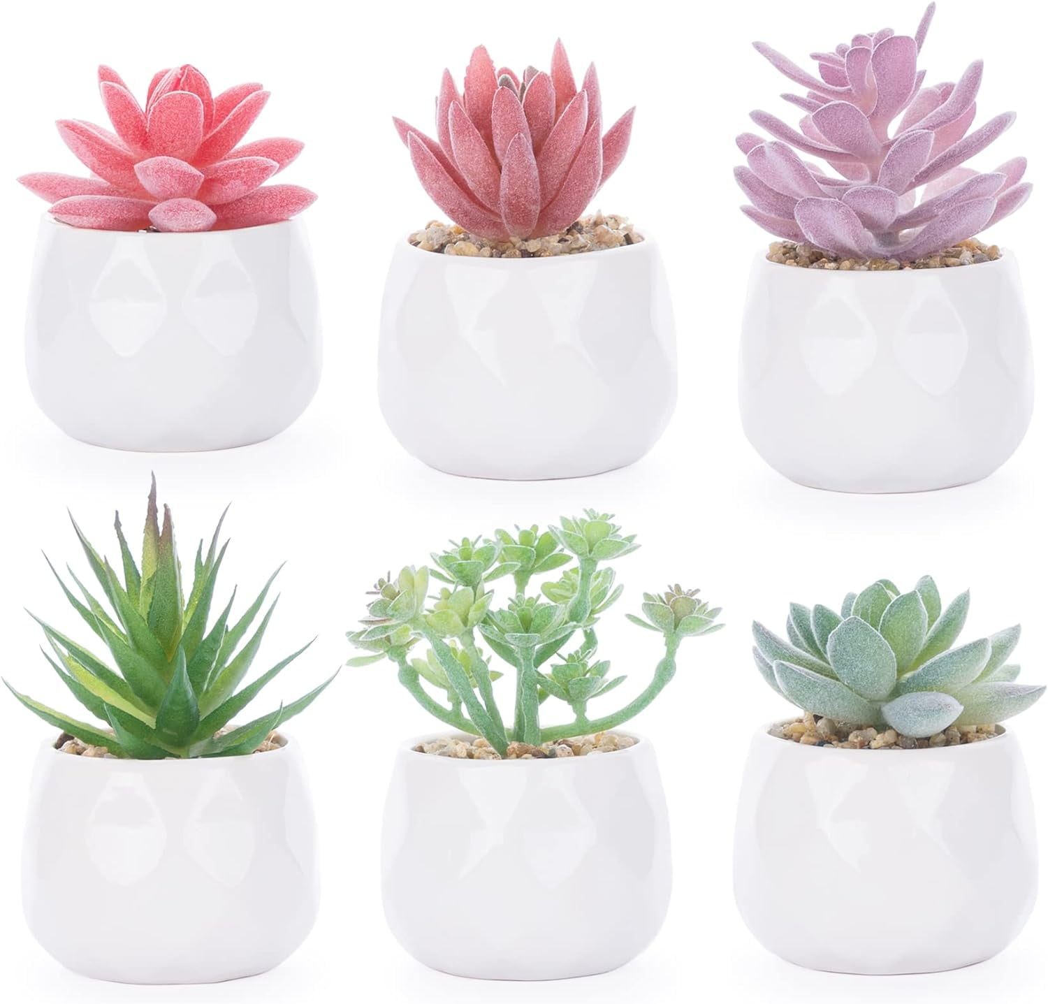 3 Pack Fake Succulent Plant Set-Artificial Succulent Plant Mini Potted ...