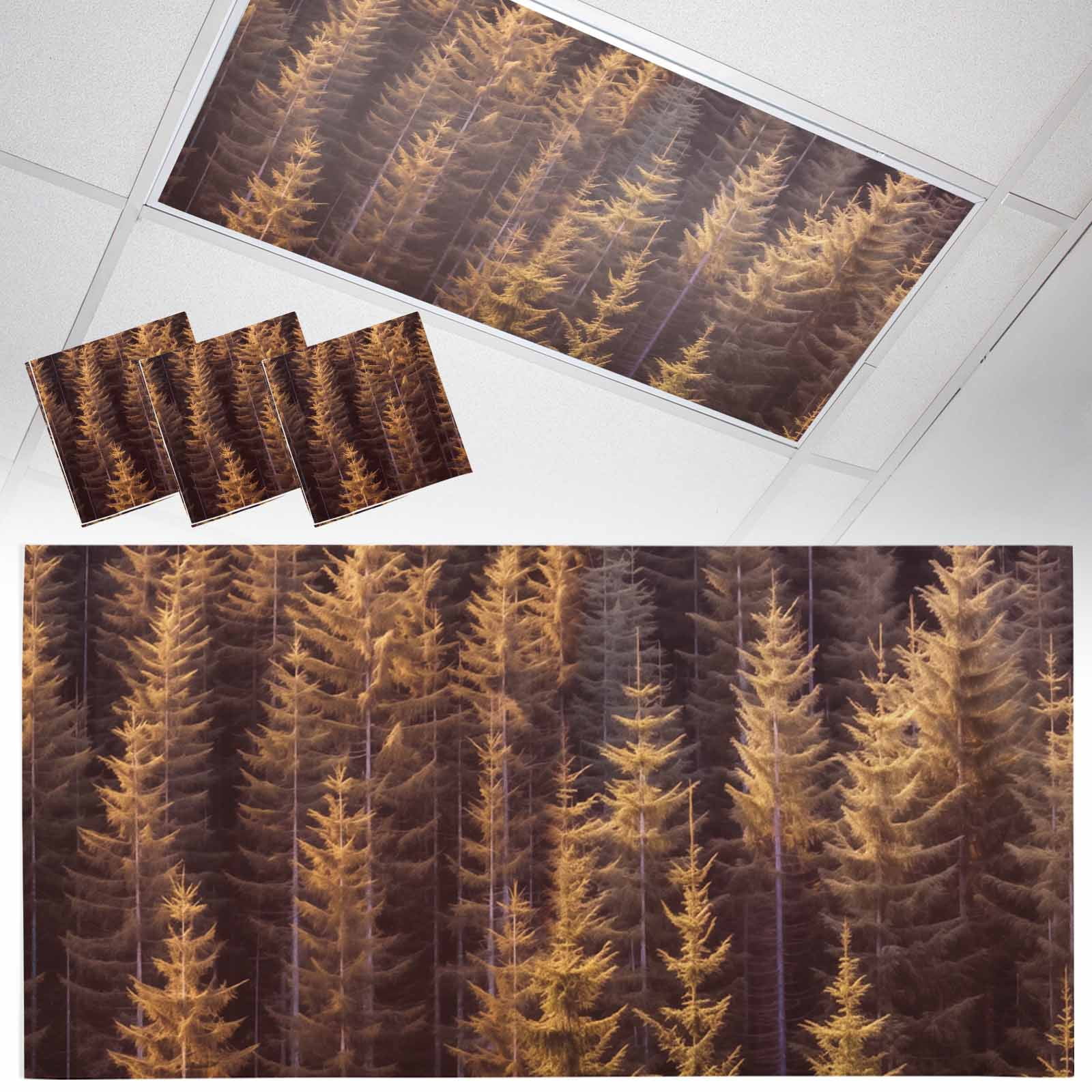 3 Pack Fall Orange Fluorescent Light Covers for Ceiling Lights Forest ...