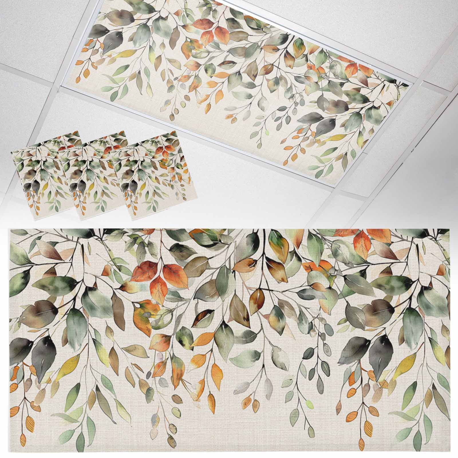 3 Pack Fall Sage Fluorescent Light Covers for Ceiling Lights Green ...