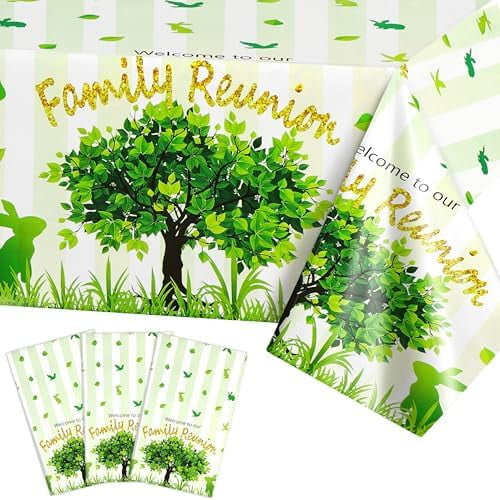 3 Pack Family Reunion Tablecloth, 51 x 86 Inches Welcome to Our Family ...
