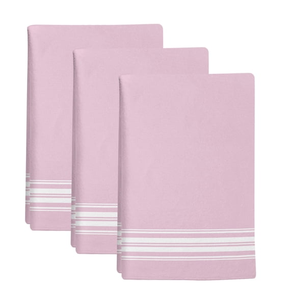3 Pack Farmhouse Pink Kitchen Towels White Stripe Decorative Dish Towel ...