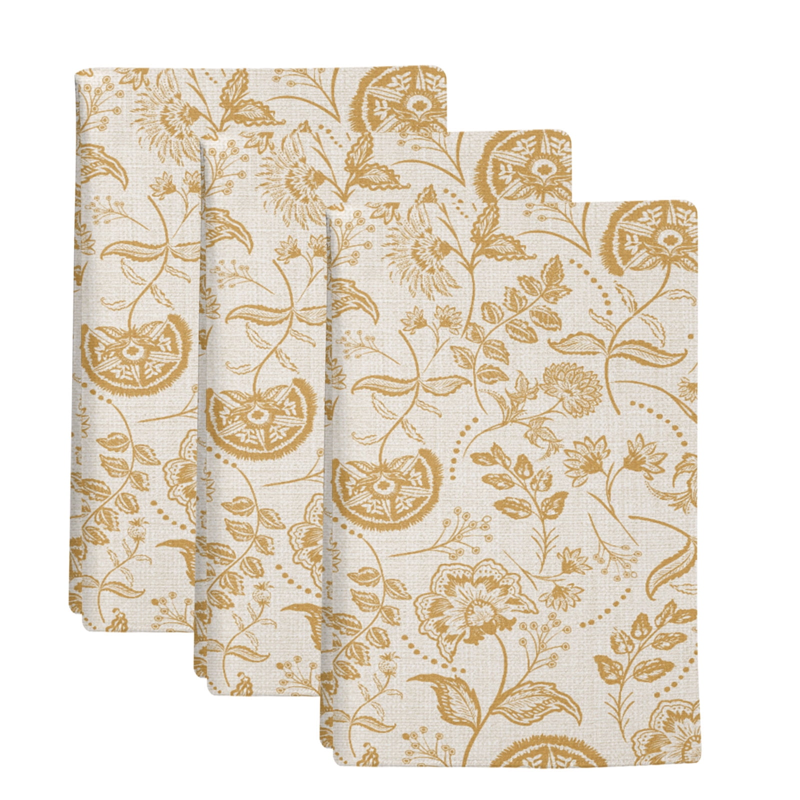 3 Pack Farmhouse Yellow Floral Kitchen Towels Linen Boho Flower Rustic ...