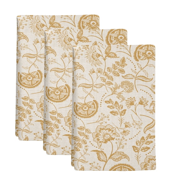 3 Pack Farmhouse Yellow Floral Kitchen Towels Linen Boho Flower Rustic ...
